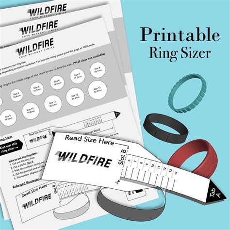 Printable Ring Size Chart For Wildfire Ring Size Finder Digital Guide