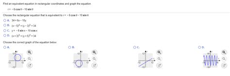 Solved Find An Equivalent Equation In Rectangular