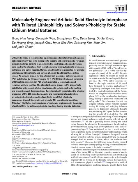 Molecularly Engineered Artificial Solid Electrolyte Interphase With