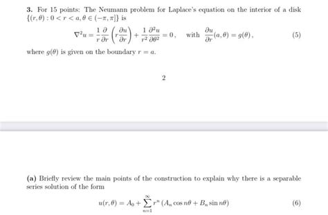 solved 3 for 15 points the neumann problem for laplace s
