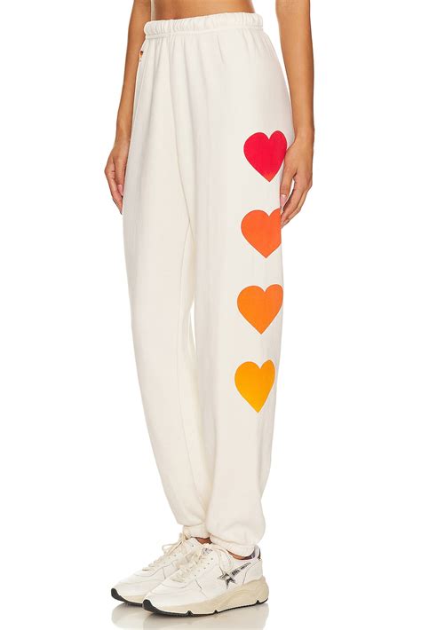 Aviator Nation Heart Fade 4 Sweatpants In Vintage White Revolve