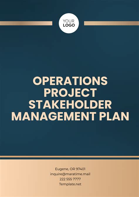 Free Operations Project Stakeholder Management Plan Template To Edit Online
