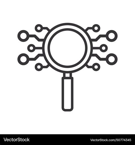 Magnifying Glass Ai Line Icon Royalty Free Vector Image