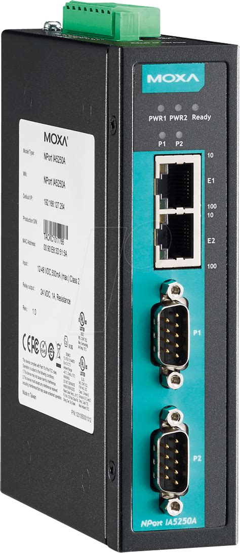 MOXA NPORTIA5250: 2-port RS-232 - 422 - 485 serial device server, 10 ...