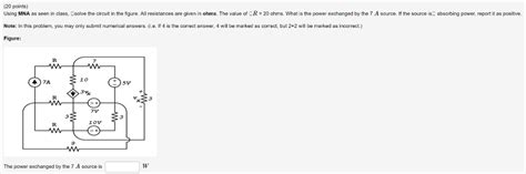 Solved 20 Points Using Mna As Seen In Class Dsolve The