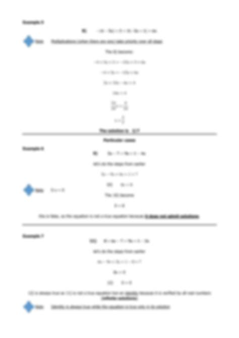 Solution First Degree Equations Lesson One Integer Coefficients