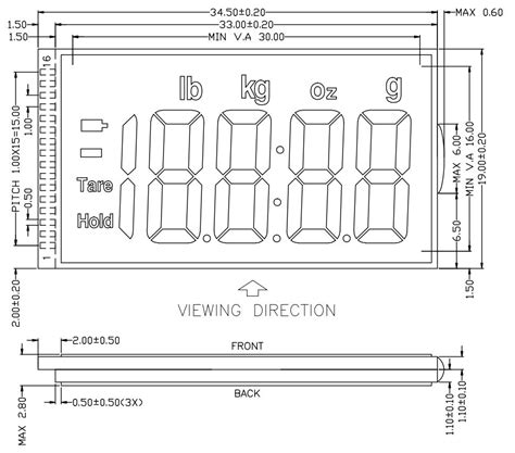 customized tn 7 segment lcd display custom lcd module manufacturers