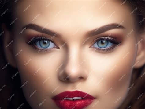 Premium Photo Young Woman Close Up Portrait Staring Sensually Into