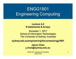 Lecture 5 1 Ali J Chan ENGG Engineering Computing Lecture 7