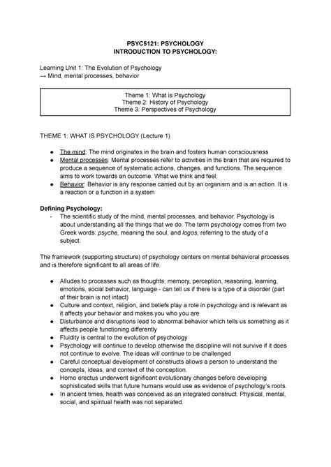 PSYC Lecture Notes Pdf Mar PSYC PSYCHOLOGY INTRODUCTION TO PSYCHOLOGY Learning