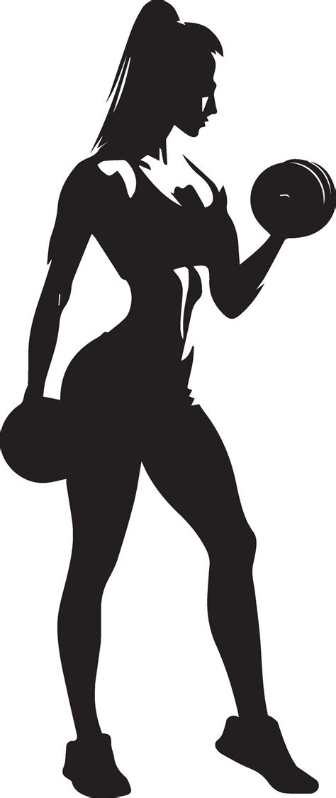 Woman Doing Gym Vector Silhouette Illustration Black Color 33864762