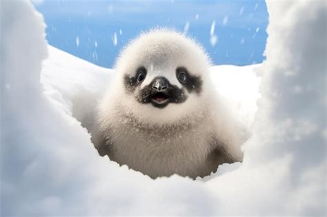 A Penguin Waddling Through The Snow Premium Ai Generated Image