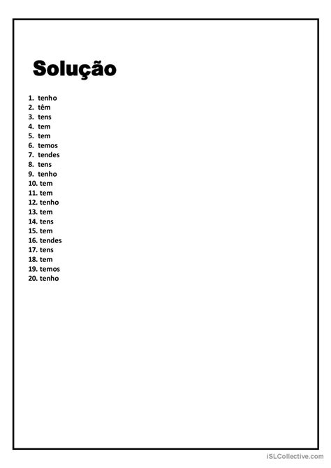 Verbo Ter Presente Do Indicativo Português Ple Apostilas Pdf And Doc