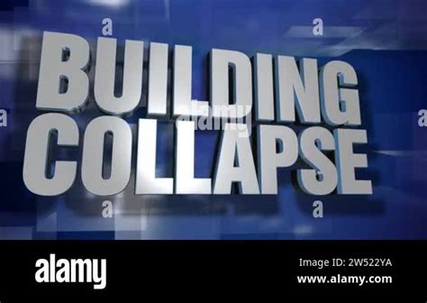 A Blue Dynamic 3D Building Collapse News Transition And Title Page
