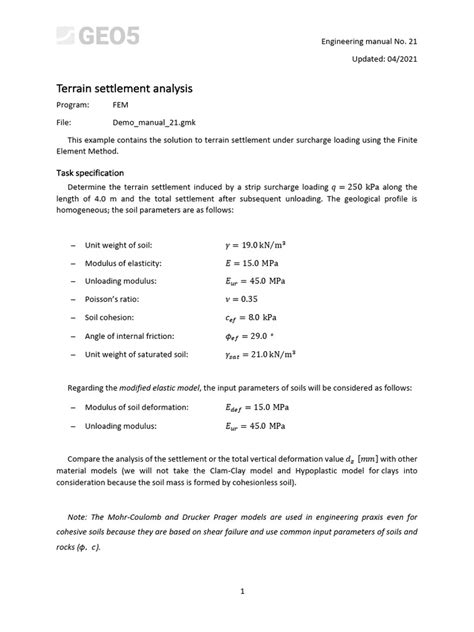Terrain Settlement Analysis Pdf Finite Element Method Stress