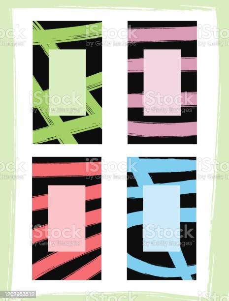 소셜 네트워크의 이야기에 대한 수채화 템플릿의 집합입니다 그런 지 브러시 스트로크 페인트 벡터 그림입니다 0명에 대한 스톡 벡터