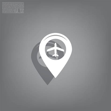 Premium Vector Map Pointer With Air Plane Iconmap Pointervector Illustration