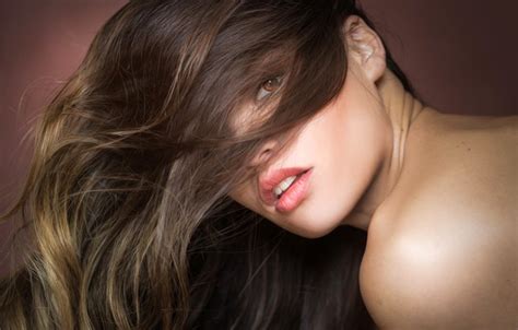 Wallpaper Look Background Model Portrait Makeup Hairstyle Brown