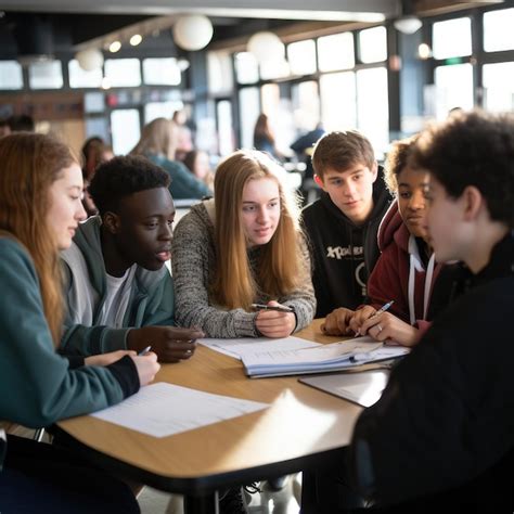 Premium Ai Image Group Of Students Group Study In The Class