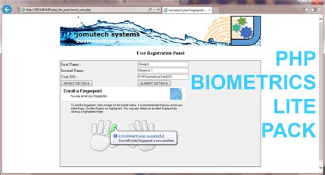 Php Web Biometric Lite Pack Biometrics Biometric Authentication Web