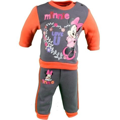 Minnie Ensemble Jogging Manches longues Bébé Fi Gris Gris Foncé
