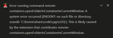 Dev Containers Cannot Open The Containers Folder · Issue 8830