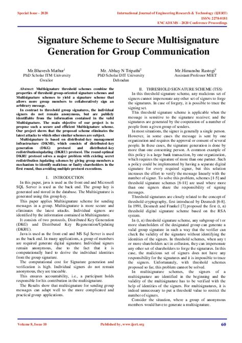 Pdf Secure Multisignature Scheme For Groups