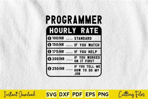 Funny Programmer Hourly Rate Svg Graphic By Buytshirtsdesign · Creative Fabrica