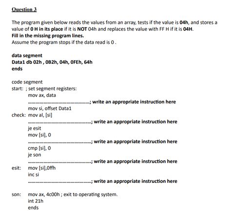 Question 3 The Program Given Below Reads The Values