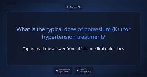 What Is The Typical Dose Of Potassium K For Hypertension Treatment
