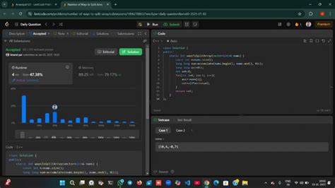 ⭐problem Summary Ways To Split Array⭐ Yesterday I Solved Daily Problem