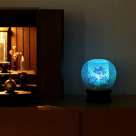 楽天市場盆提灯 モダン 917番 花まゆ1号 蓮華 LED コードレス 盆ちょうちん お盆 提灯 灯燈 初盆 照明 和室 ミニサイズ ギフト モダン お盆 提灯 おしゃれ仏壇位牌の