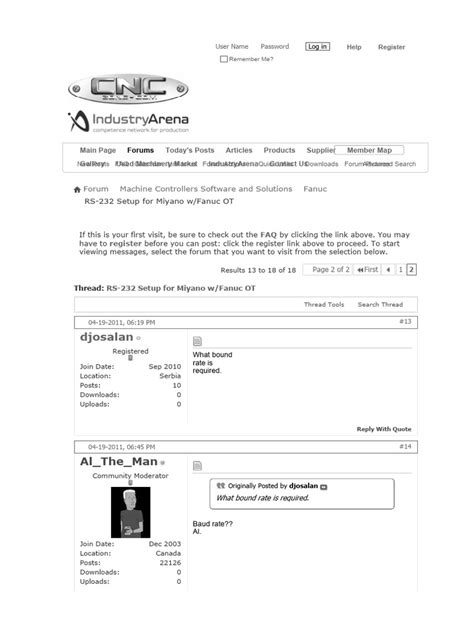 Rs 232 Setup For Miyano W Fanuc Ot Page 2 Pdf Computing