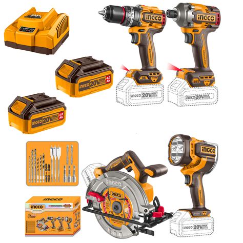 Special Ingco Cordless Combo Kit 4pcs 20v Northern Bolt And Tool