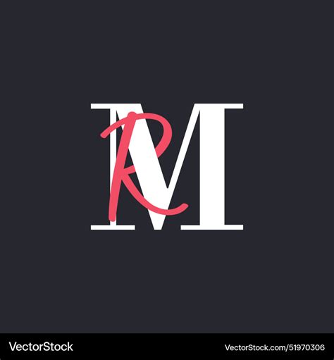 Letter Mr Logo Perfectly Blended Initials Vector Image