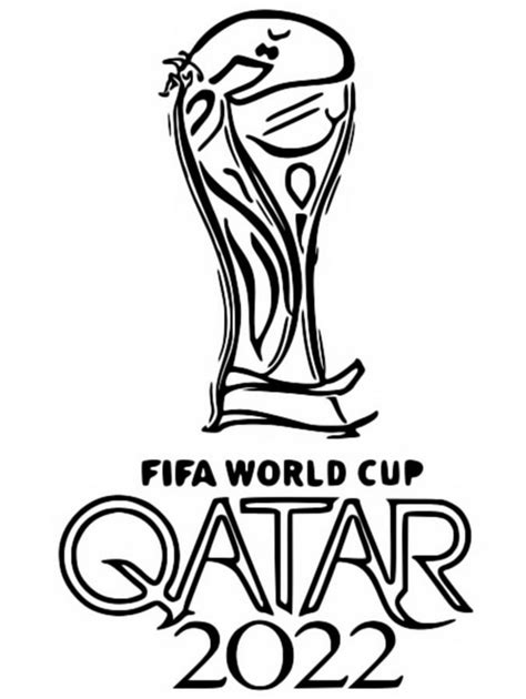 Dibujo para colorear Copa Mundial de Fútbol 2022 Logo 1