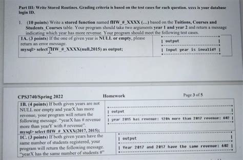 Solved Part Iii Write Stored Routines Grading Criteria Is