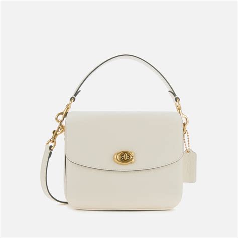 Coach Cassie Polished Pebbled Leather Crossbody 19 Chalk