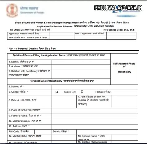 Punjab Pension Scheme 2025 Application Form Download And Details