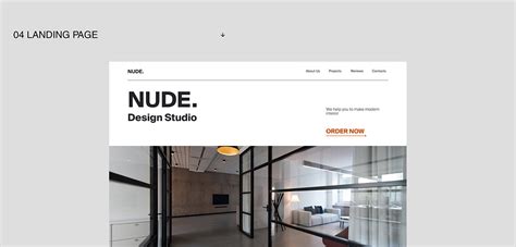 Landing Page Nude Design Studio Behance
