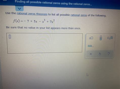 Rational Zero Theorem