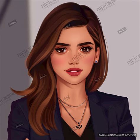 Ai创作图人物头像美女插画 数字肖像插画 插画半身像 正面人物插画 人物肖像 人物头像插画 人物半身插画 板绘人像 卡通写实人物 插画头像