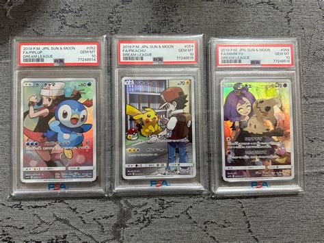 Pikachu Piplup Mimikyu Dream League Psa10 Hobbies And Toys Toys