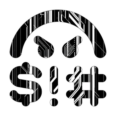 Premium Photo Face Swear Icon Black White Technology Texture