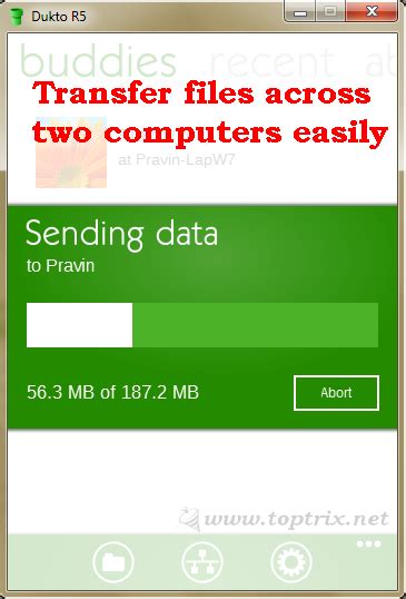 transfer files between two computers without sharing any folder toptrix