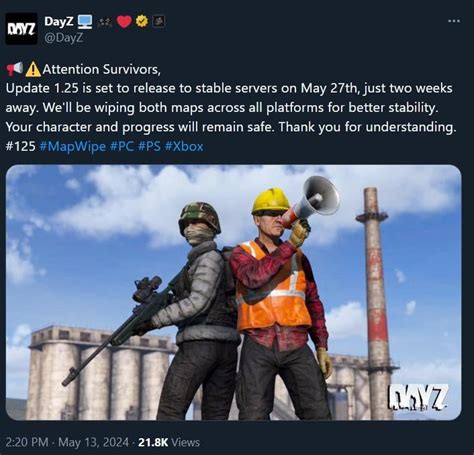 The 1 25 Update Releases On May 27th Maps Are Wiped Characters Are Saved On All Platforms