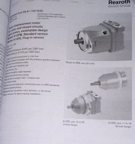 Rexroth Fixed Hydraulic Motor A10fma10fe At ₹ 66020piece Noida