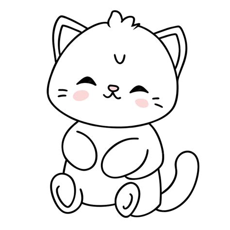 Premium Vector Cute Mitten The Kitten Vector Illustration Line Art