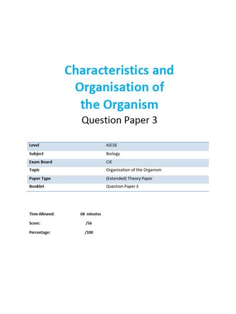 23 Organisation Of The Organisms Igcse Cie Pdf Bacteria Cell Biology