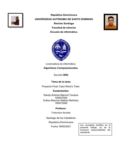 Proyecto Algoritmos Pdf Algoritmos Archivo De Computadora